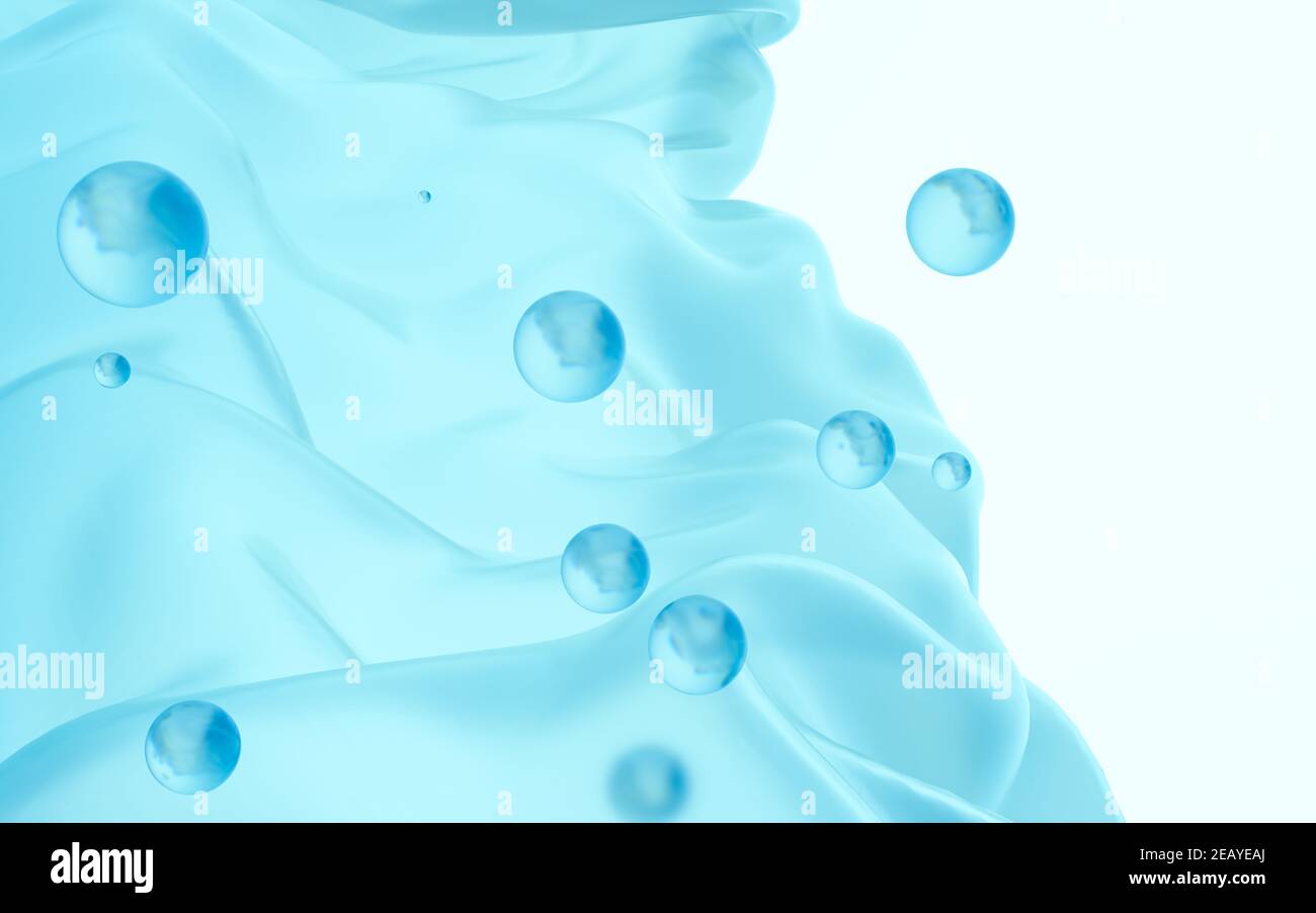 Flowing cloth, multicolored wave silk, 3d rendering. Computer digital ...