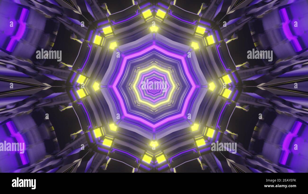 3D rendering of a futuristic colorful background with a kaleidoscope ...