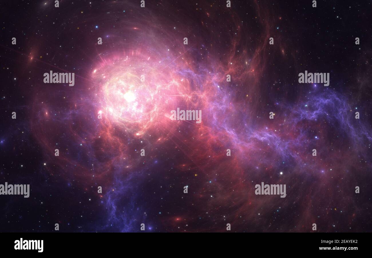 Expanding giant star flying through deep space. 3D illustration Stock ...