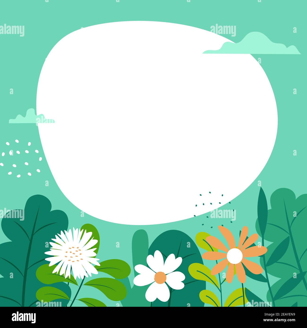 Abstract spring and summer flat simple natural background with flowers ...