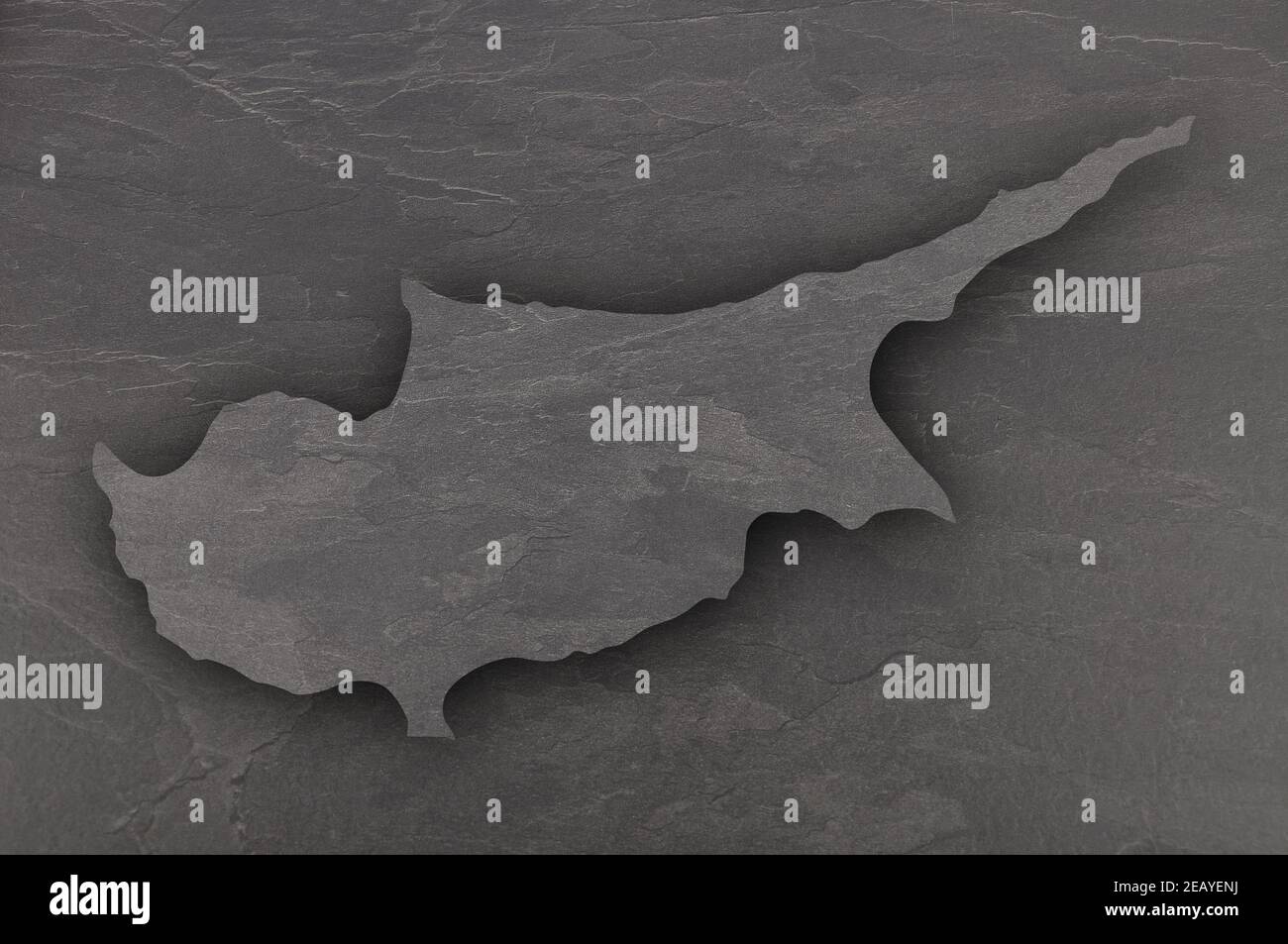 Map of Cyprus on dark slate Stock Photo - Alamy