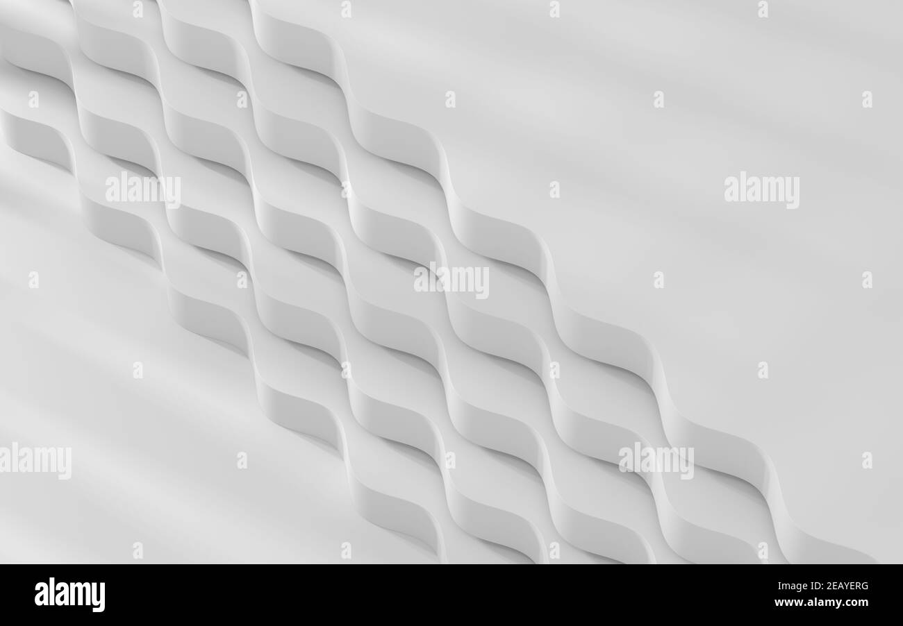 Empty floor with wave pattern, 3d rendering. Computer digital drawing ...
