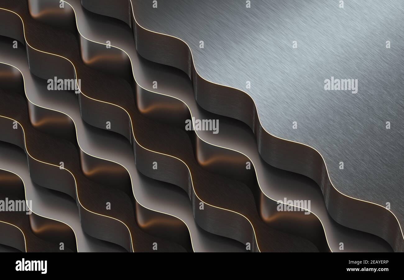 Empty floor with wave pattern, 3d rendering. Computer digital drawing ...