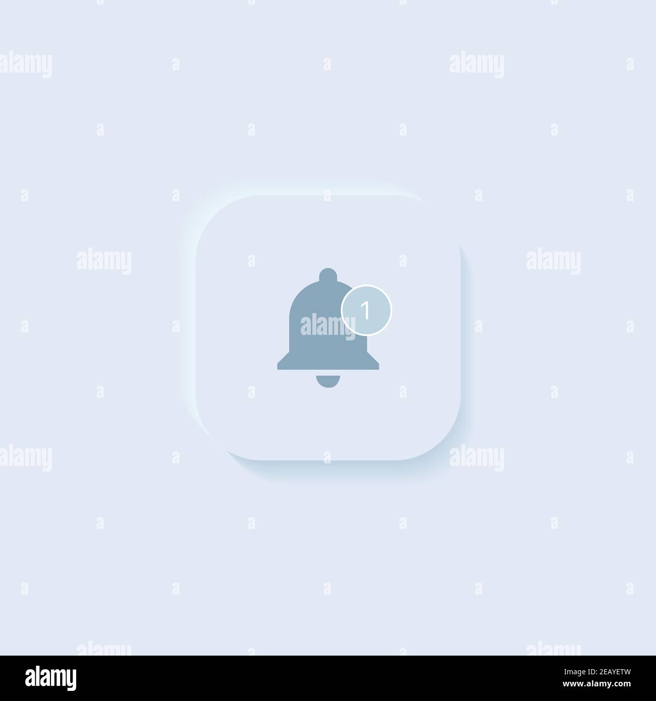 Get notified icon. Bell Button with notification. Neumorphism Vector ...