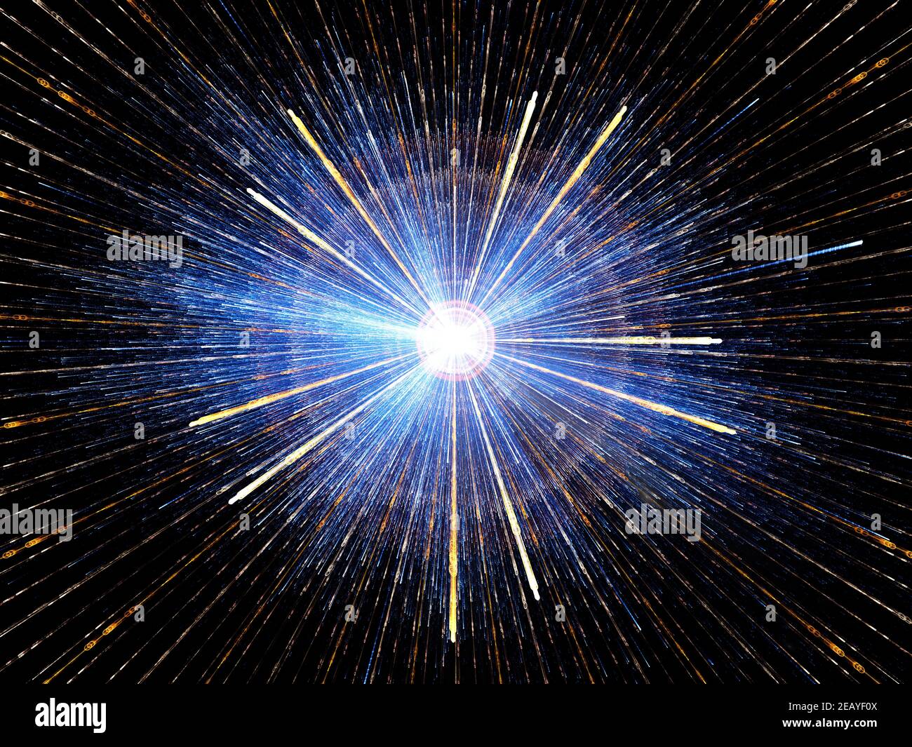 High-energy particles explosion. 3D illustration Stock Photo - Alamy