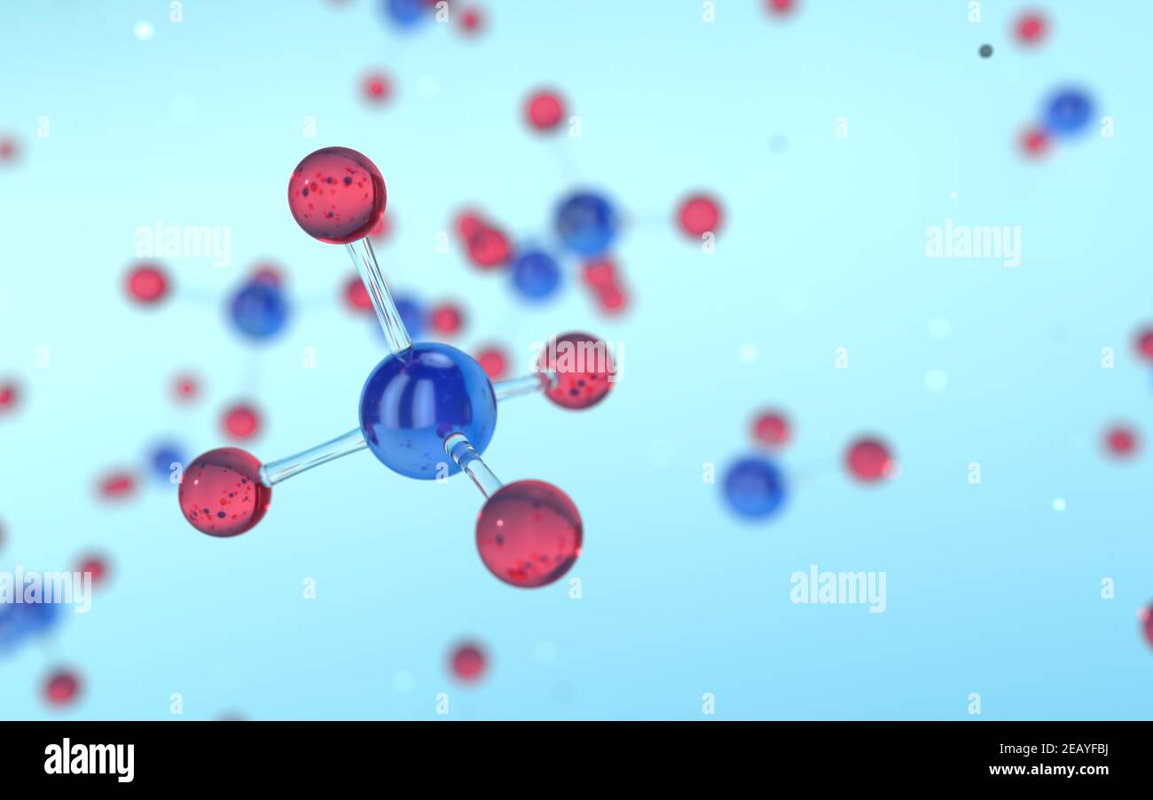 Molecule structure, biotechnology concept, 3d rendering. Computer ...