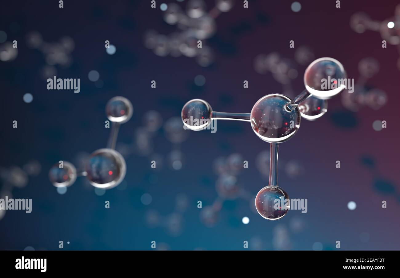 Molecule structure, biotechnology concept, 3d rendering. Computer ...
