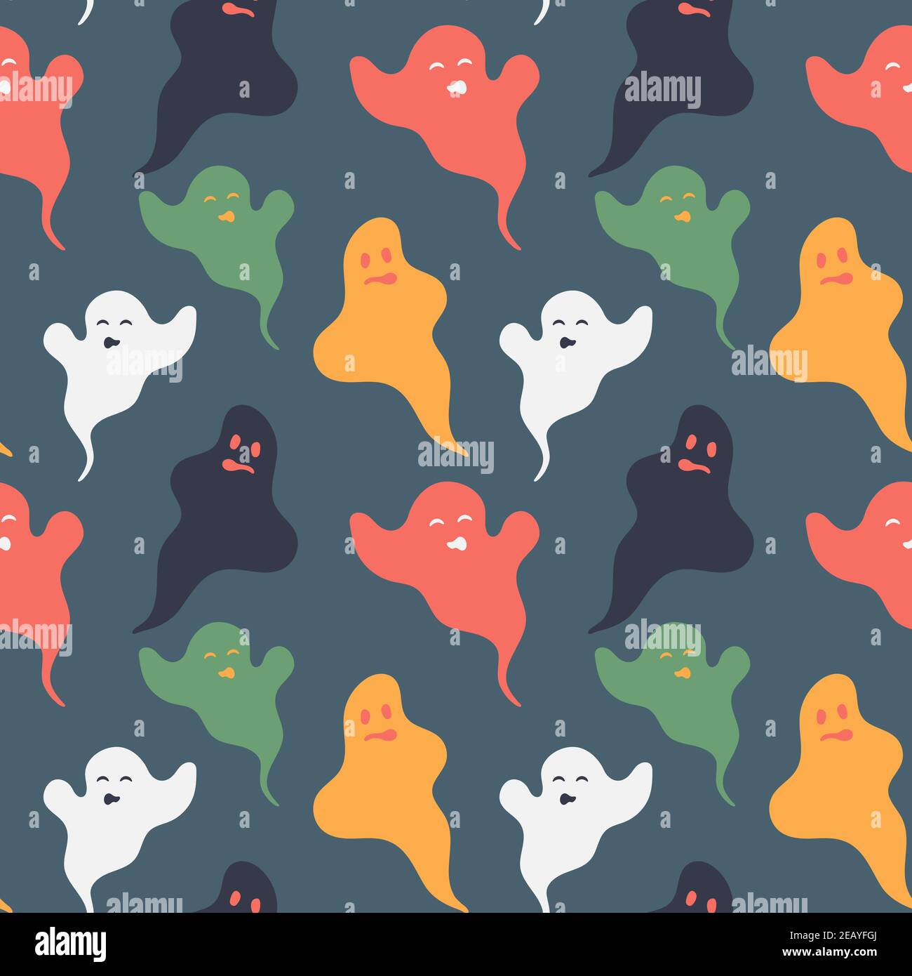 Halloween white ghosts seamless Stock Vector Images - Alamy