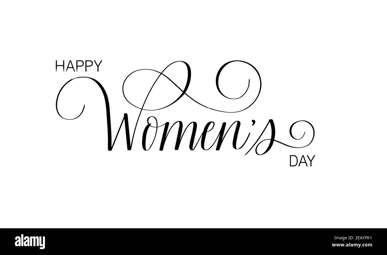 Happy Women's Day vector calligraphy card design Stock Vector Image ...
