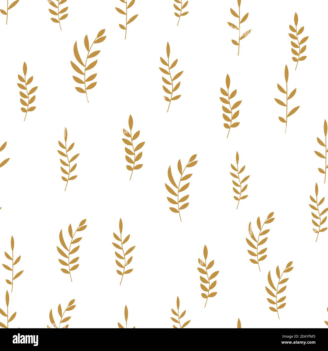 Seamless Pattern Background with Simple Leaves Design Elements. Vector ...