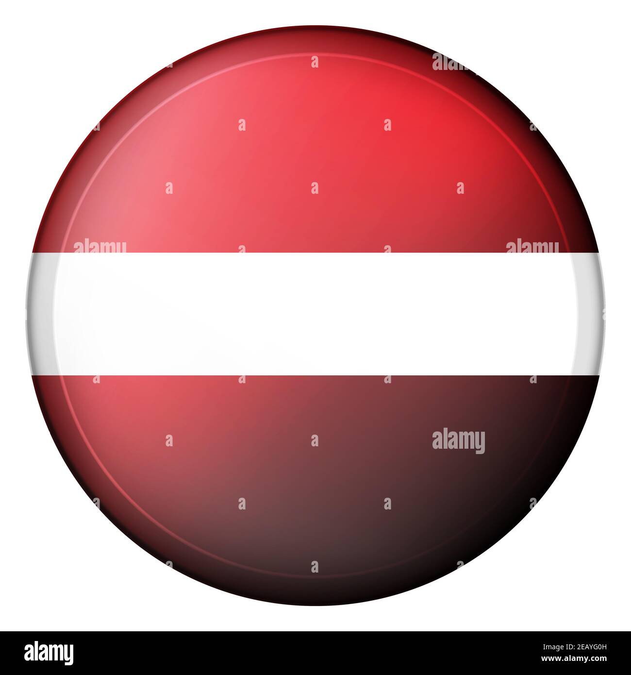 Glass light ball with flag of Latvia. Round sphere, template icon. Latvian national symbol ...