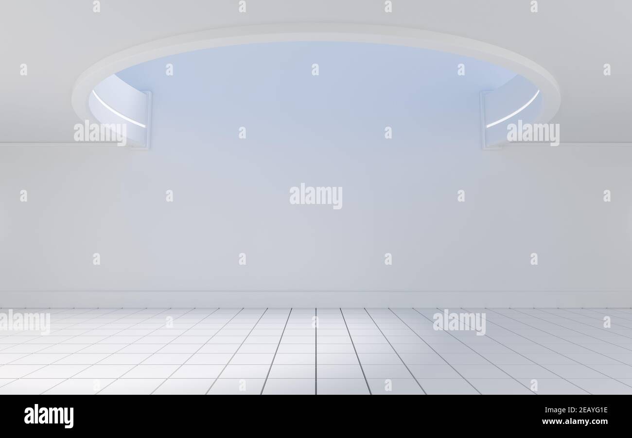 Empty round room with skylight, 3d rendering. Computer digital drawing ...
