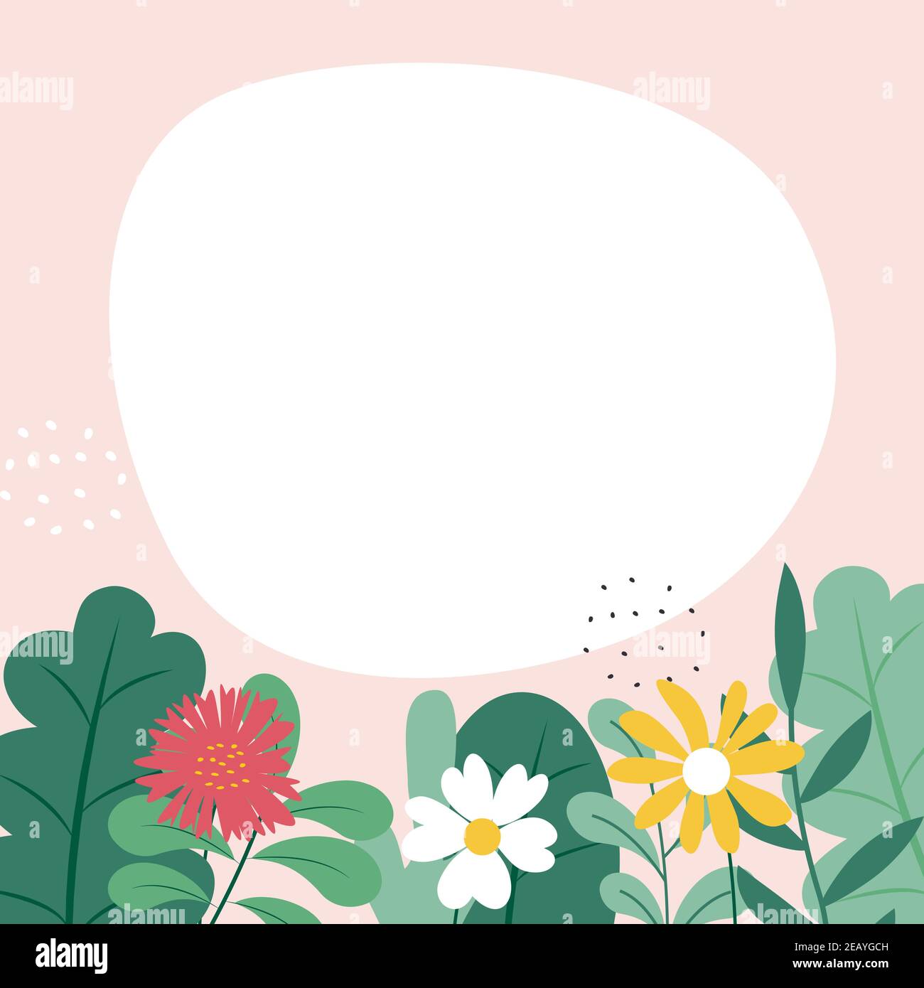 Abstract spring and summer flat simple natural background with flowers ...