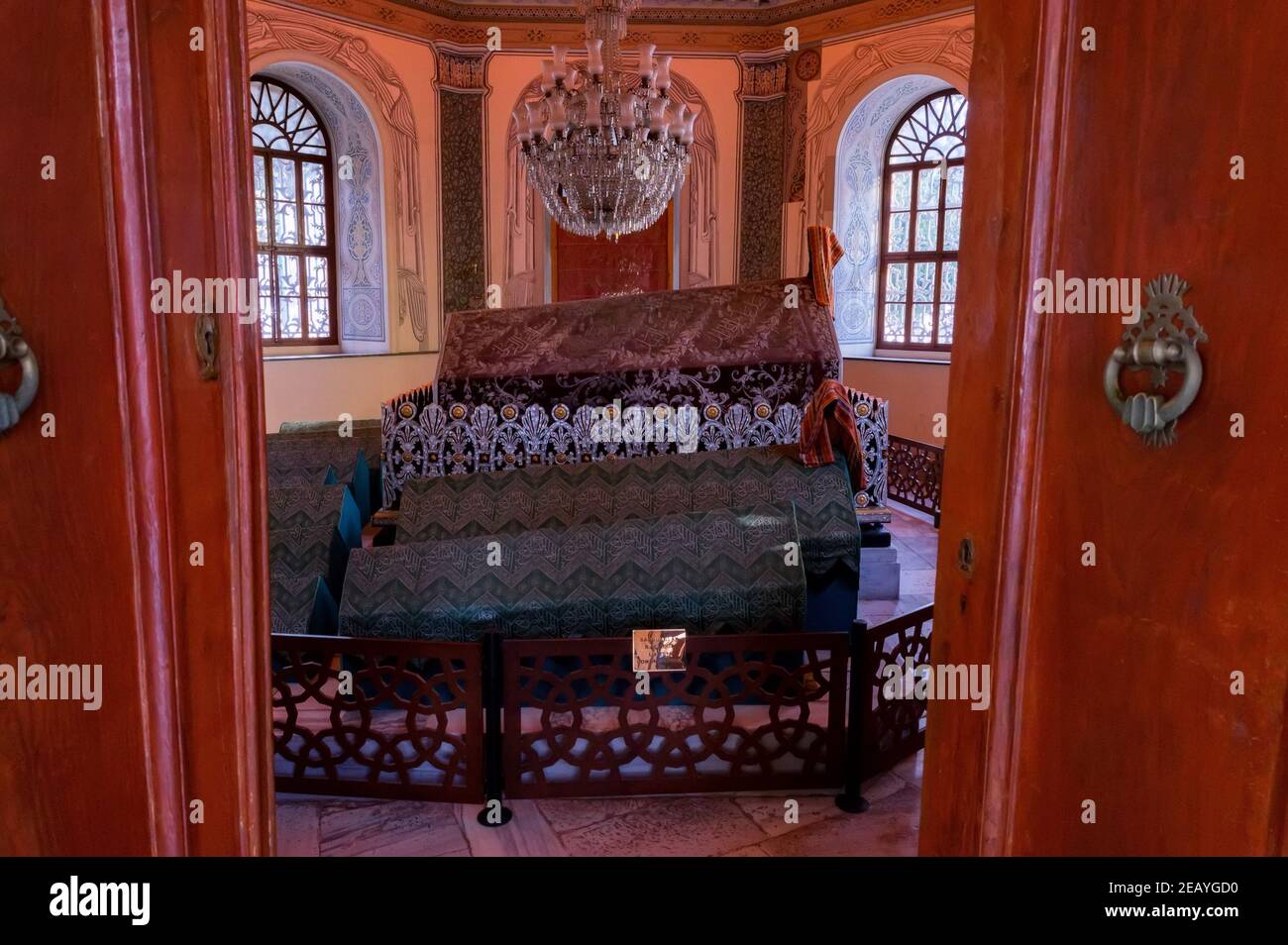 BURSA, TURKEY - 10 DECEMBER 2020: view on the tomb of Osman Gazi ...