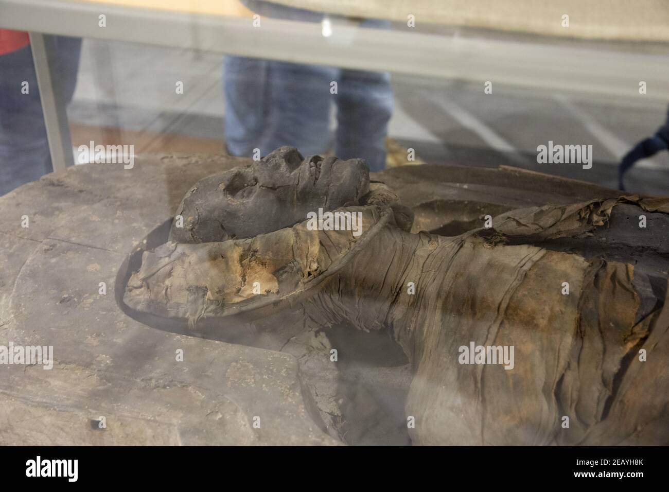 Detail of ancient egyptian mummy in Naples History museum Stock Photo ...