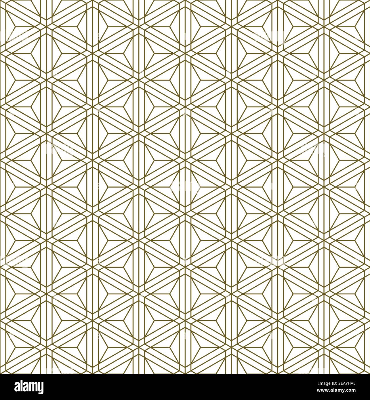 Japanese seamless Kumiko pattern in golden with average thin lines ...