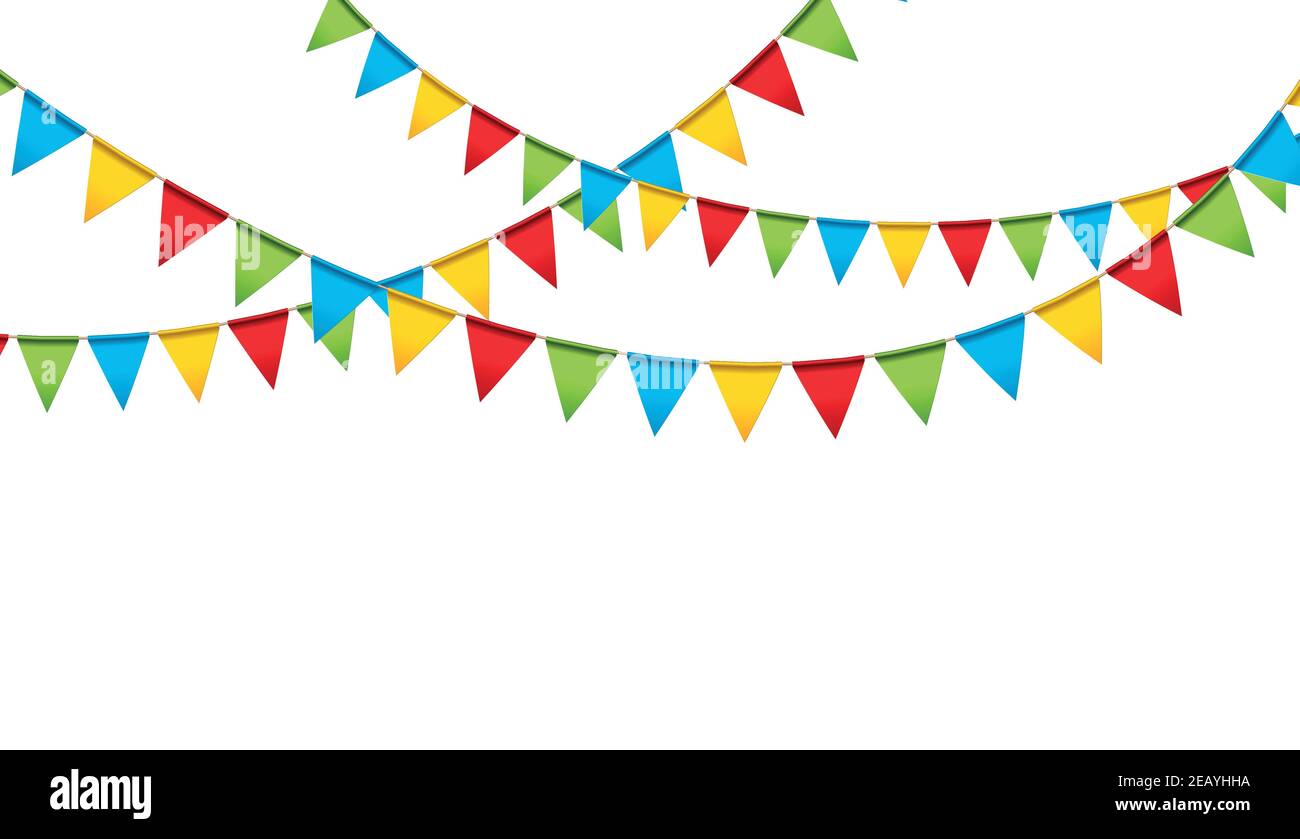 Happy birthday party background flags Stock Vector Images - Alamy
