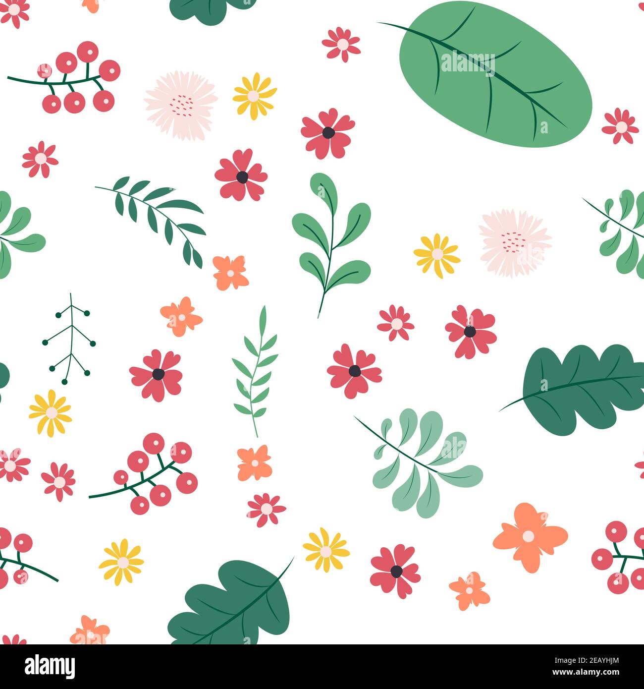 Seamless Pattern Background with Simple Flower Design Elements. Vector ...