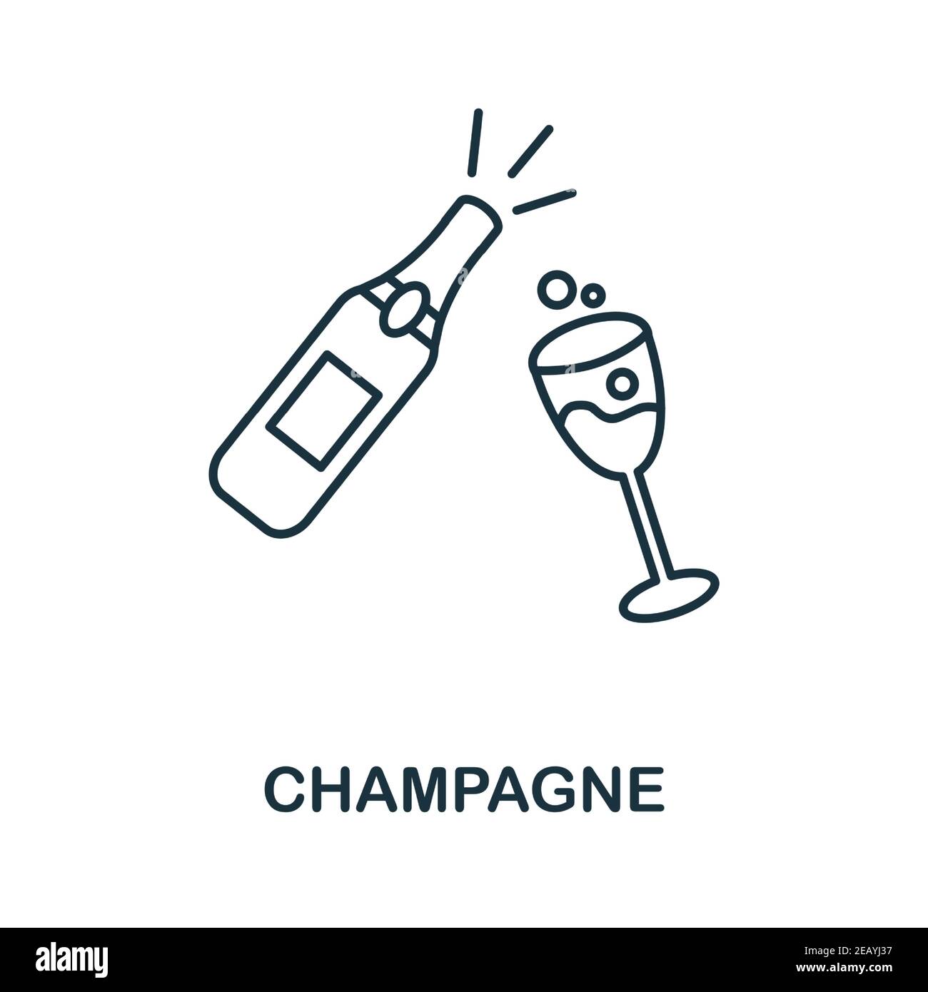 Champagne icon. Simple element from drinks collection. Creative ...