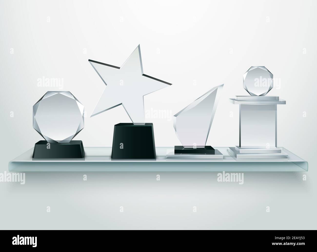 Challenge and sport competitions winners prizes glass trophies ...