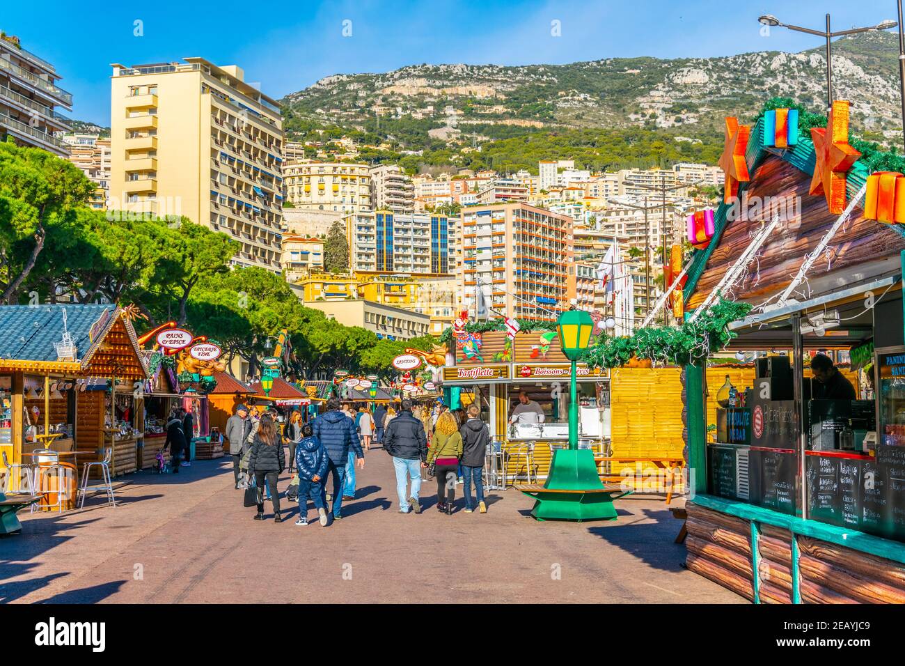 MONACO, MONACO, DECEMBER 29, 2017: People are strolling through a ...