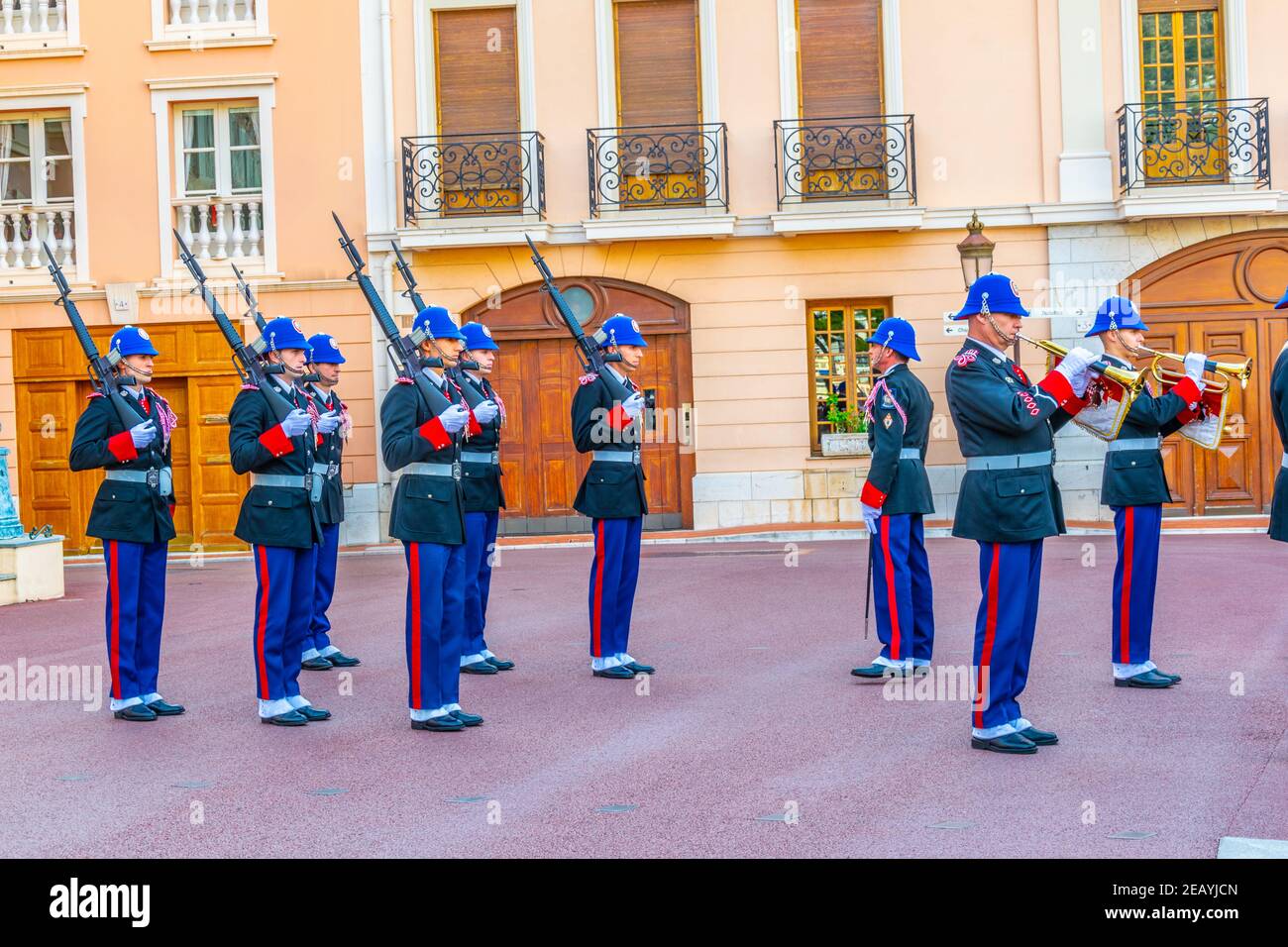 MONACO, MONACO, DECEMBER 29, 2017: Change of royal guard in front of ...