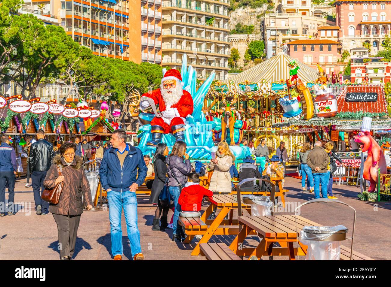 MONACO, MONACO, DECEMBER 29, 2017: People are strolling through a ...