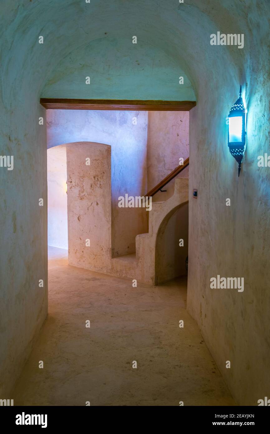 JABREEN, OMAN, OCTOBER 31, 2016: Interior of the Jabreen Fort in Oman ...