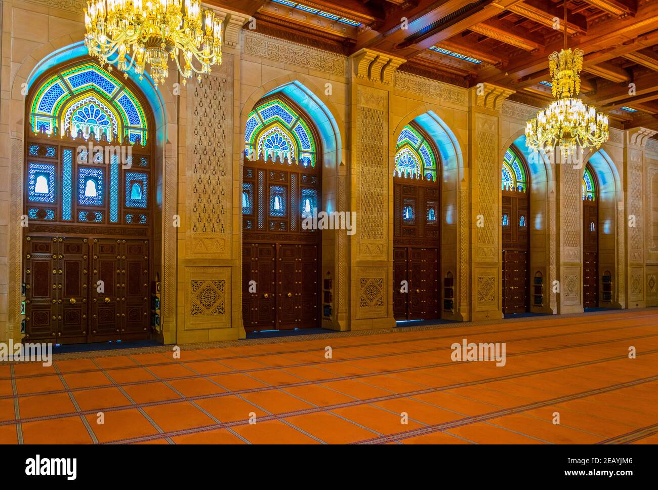 MUSCAT, OMAN, NOVEMBER 1, 2016: Interior of the Sultan Qaboos Grand ...