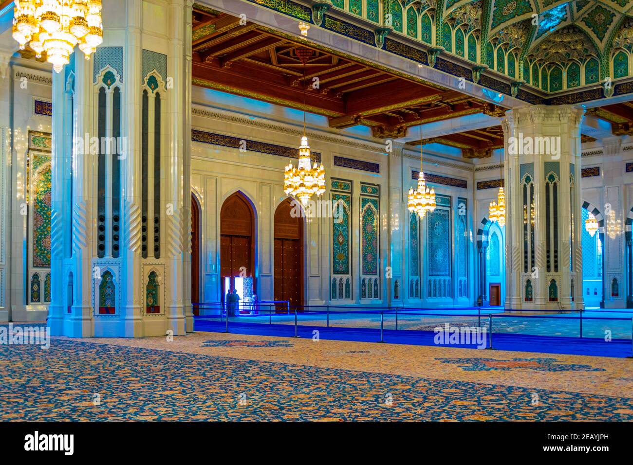 MUSCAT, OMAN, NOVEMBER 1, 2016: Interior of the Sultan Qaboos Grand ...