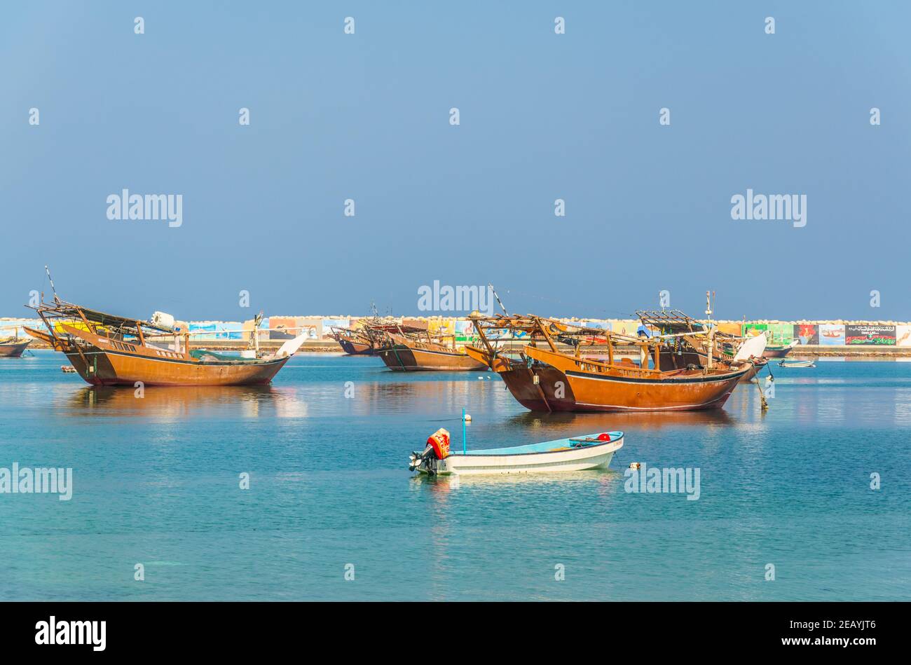 Dhow Boat Ship Sur Port Harbour Oman High Resolution Stock Photography ...