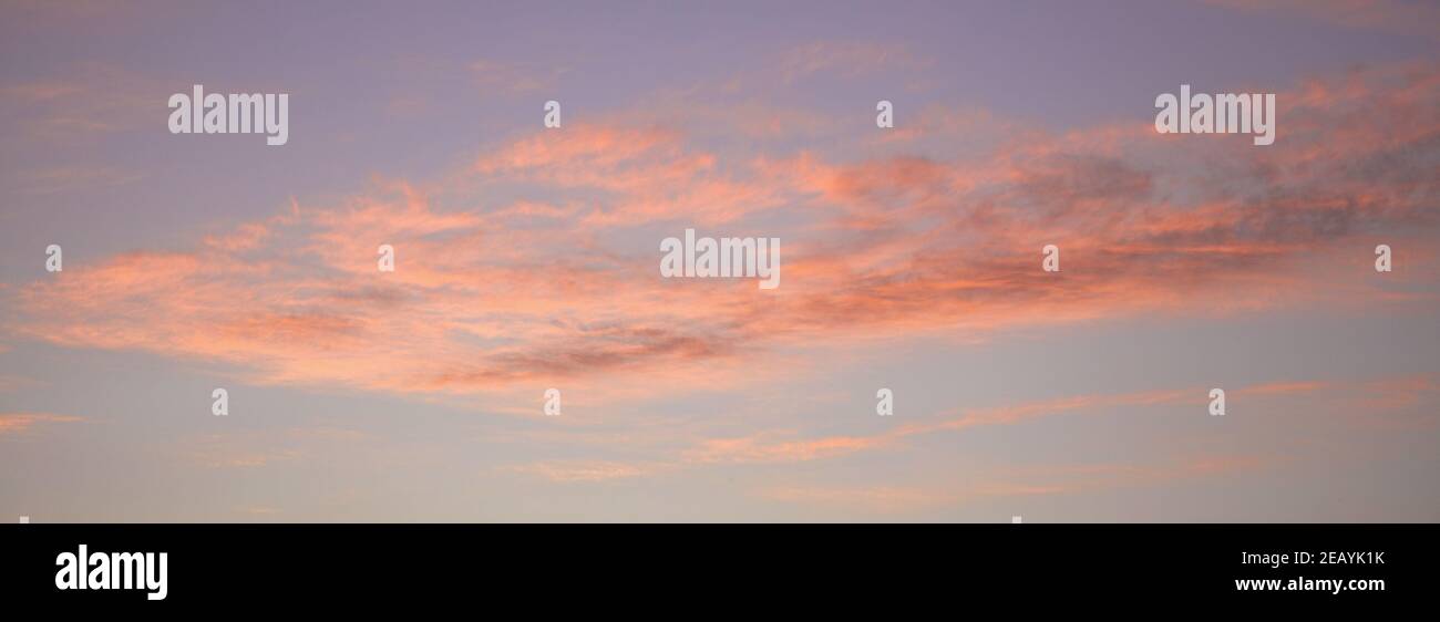 Clouds at sunset. Atmospheric pink sky. Abstract natural background ...