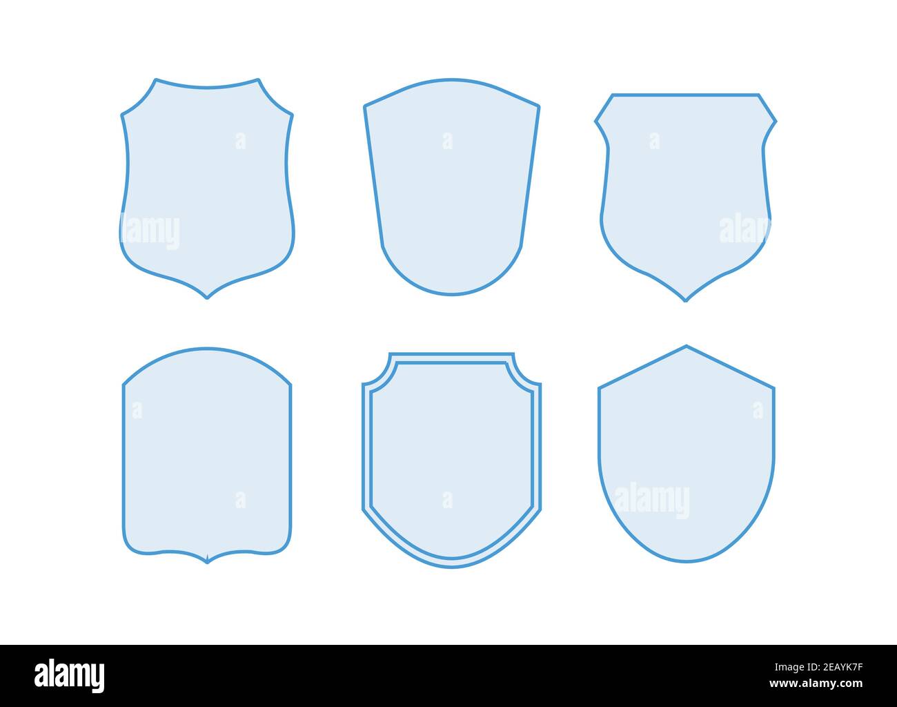 Protection shields collection. Black silhouette shield shape, black ...