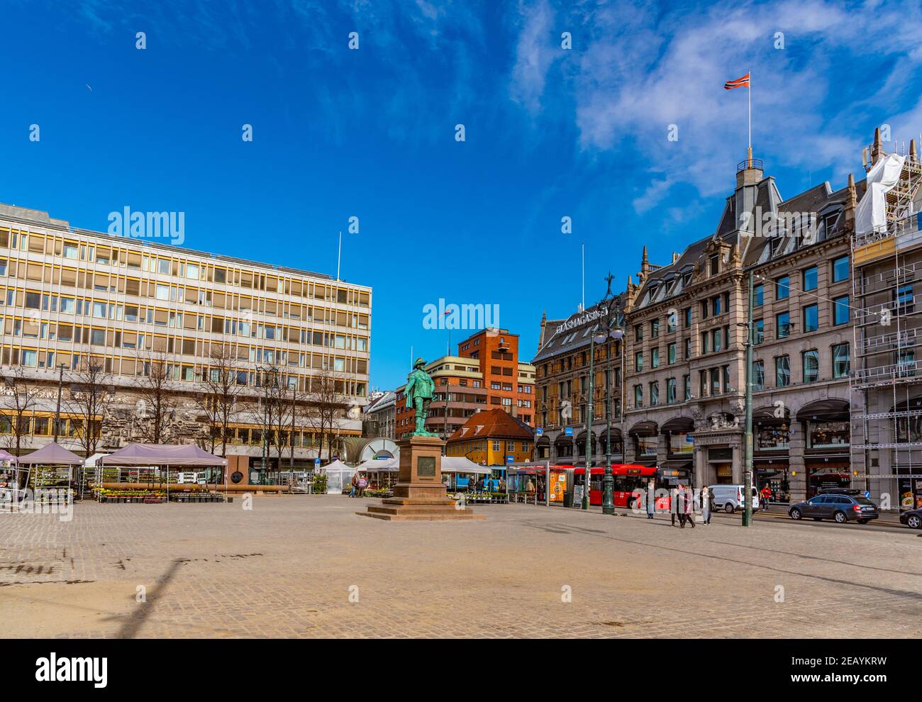 OSLO, NORWAY, APRIL 16, 2019: Stortorvet square with Christian IV ...