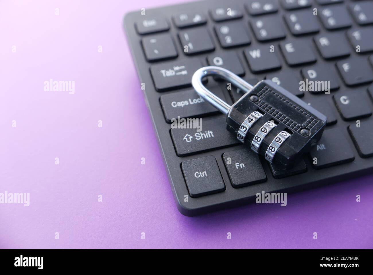 internet safety concept with padlocked on computer keyboard Stock Photo ...