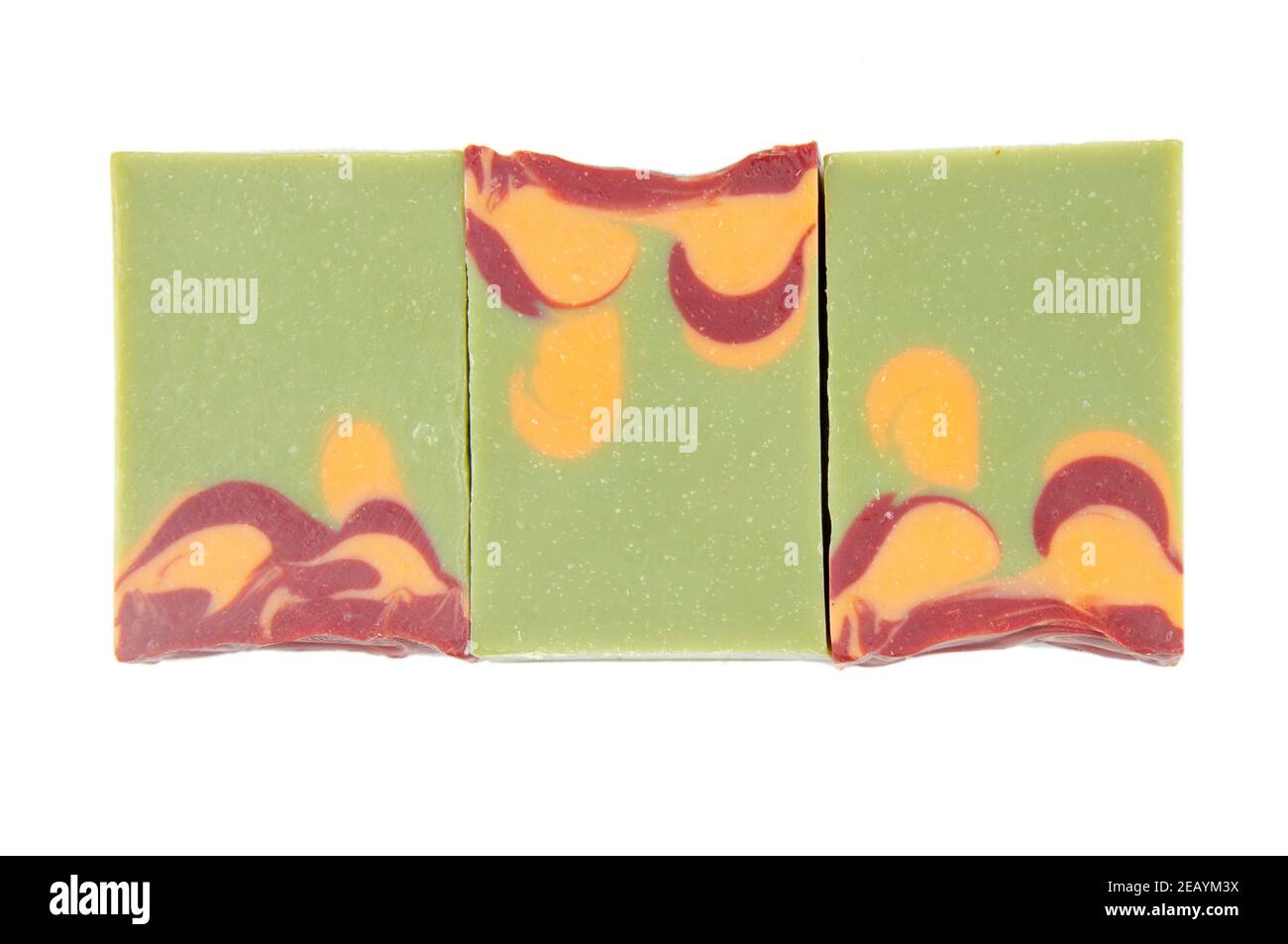 Fragrant organic multi-colored soap on a white background Stock Photo ...