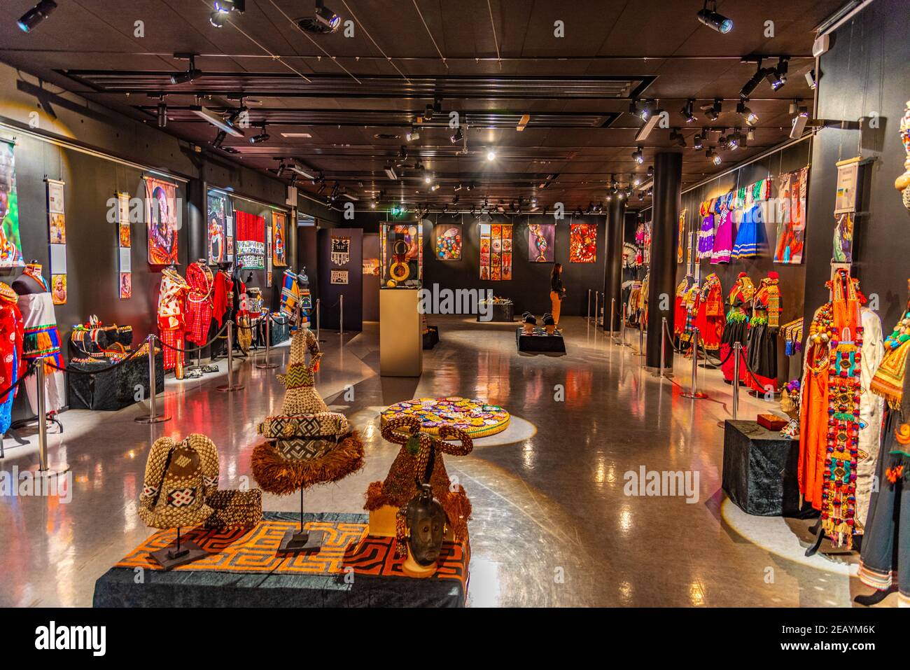 TRONDHEIM, NORWAY, APRIL 17, 2019: Interior of exhibition hall inside ...