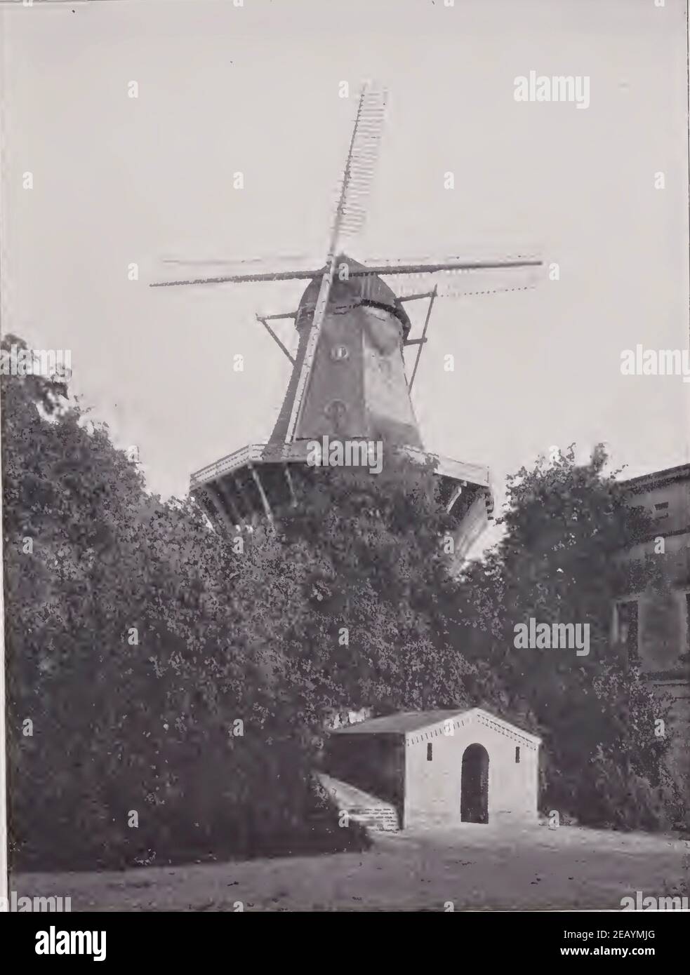 Old photograph of Potsdam Windmill Stock Photo - Alamy