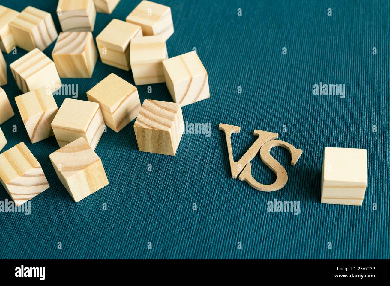 Majority and minority. Wooden blocks on blue background Stock Photo - Alamy