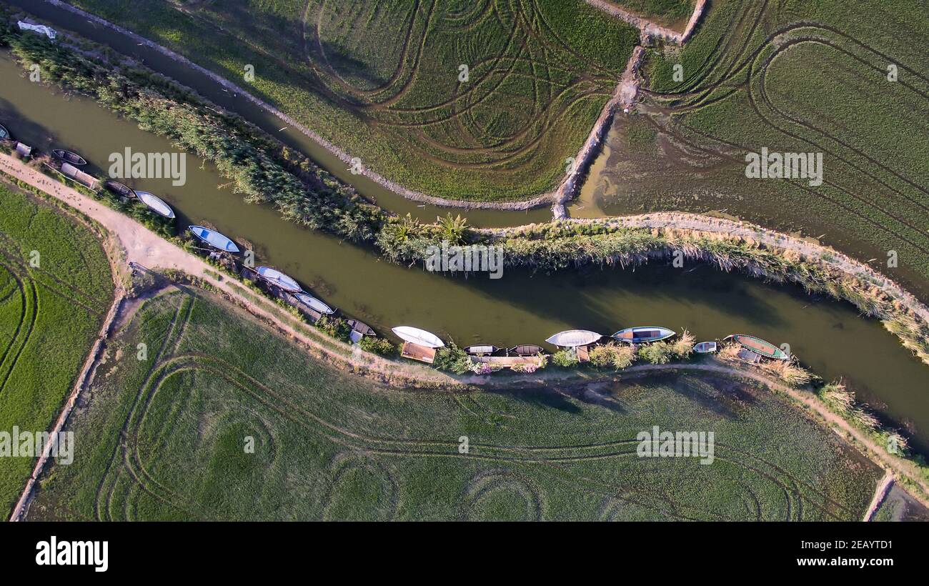 Aerial view of the navigation channel Stock Photo - Alamy