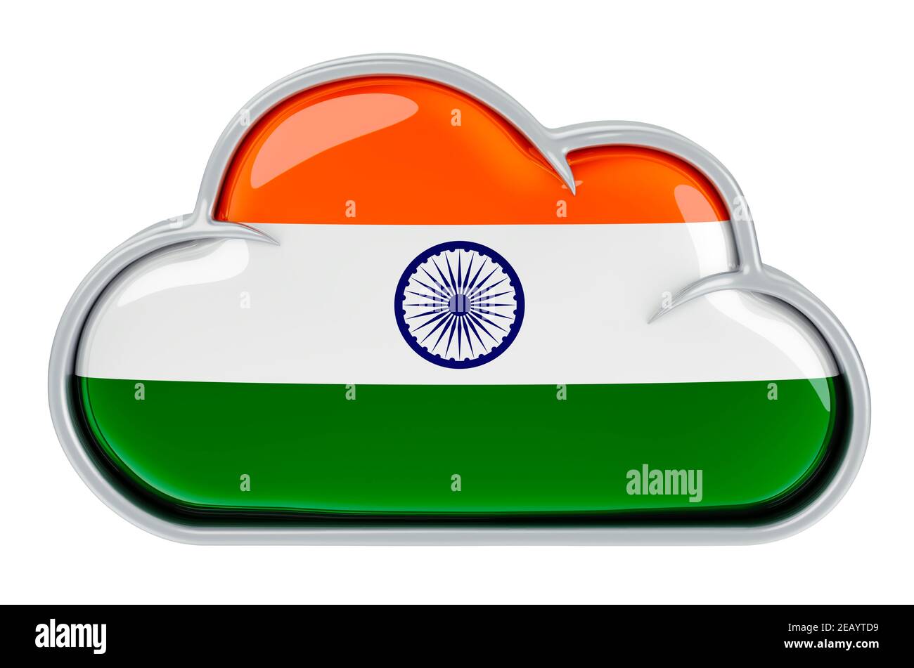 Cloud storage service in India, 3D rendering isolated on white ...