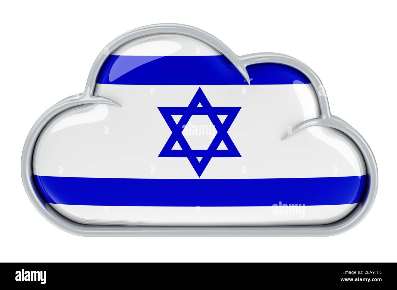 Cloud storage service in Israel, 3D rendering isolated on white ...