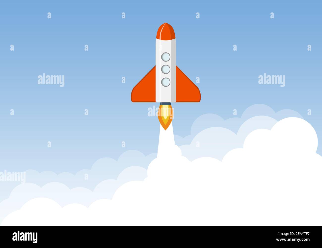 Rocket takes off into outer space Stock Photo - Alamy