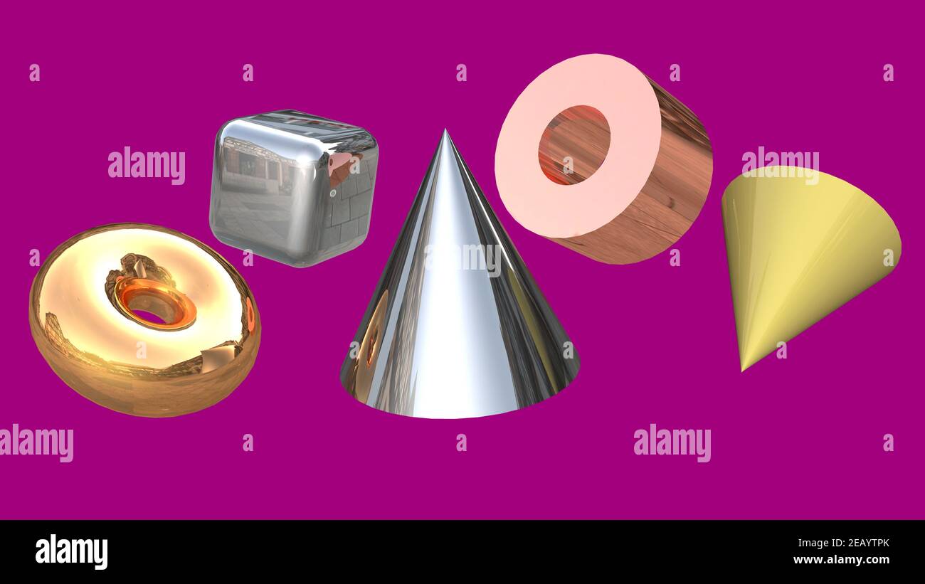 3d render of a set of geometric shapes Stock Photo - Alamy