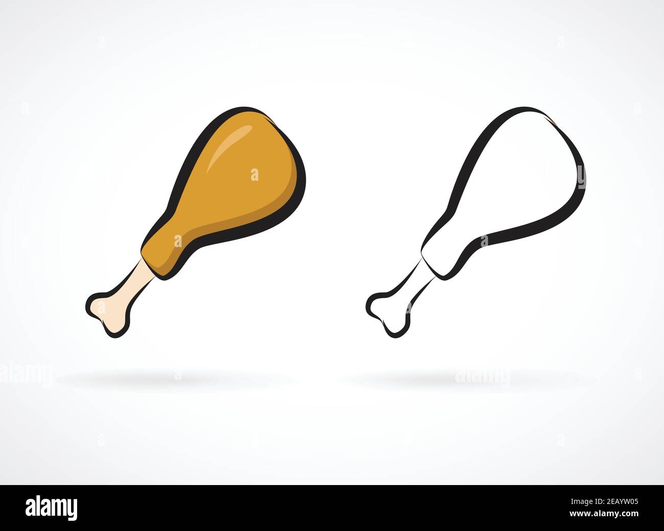 Vector of chicken drumstick design on white background. Chicken ...
