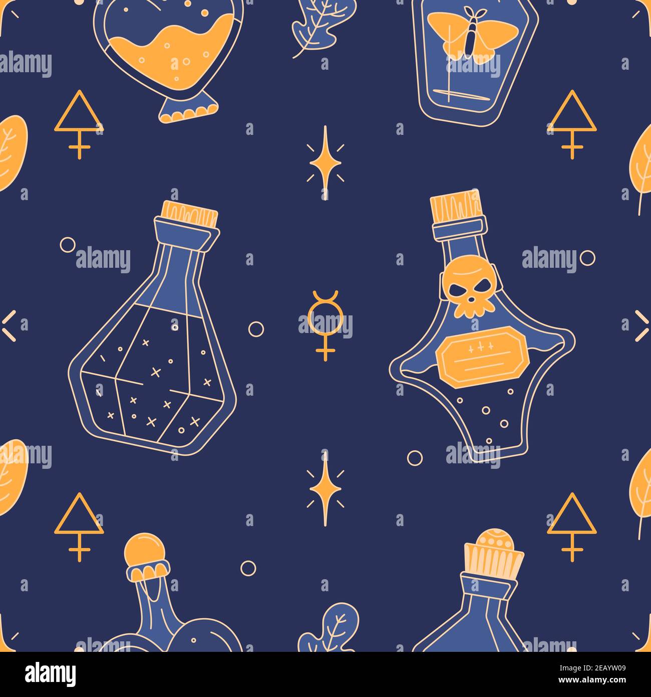 Attributes of Witch - textile, wrapping paper and stationery print ...