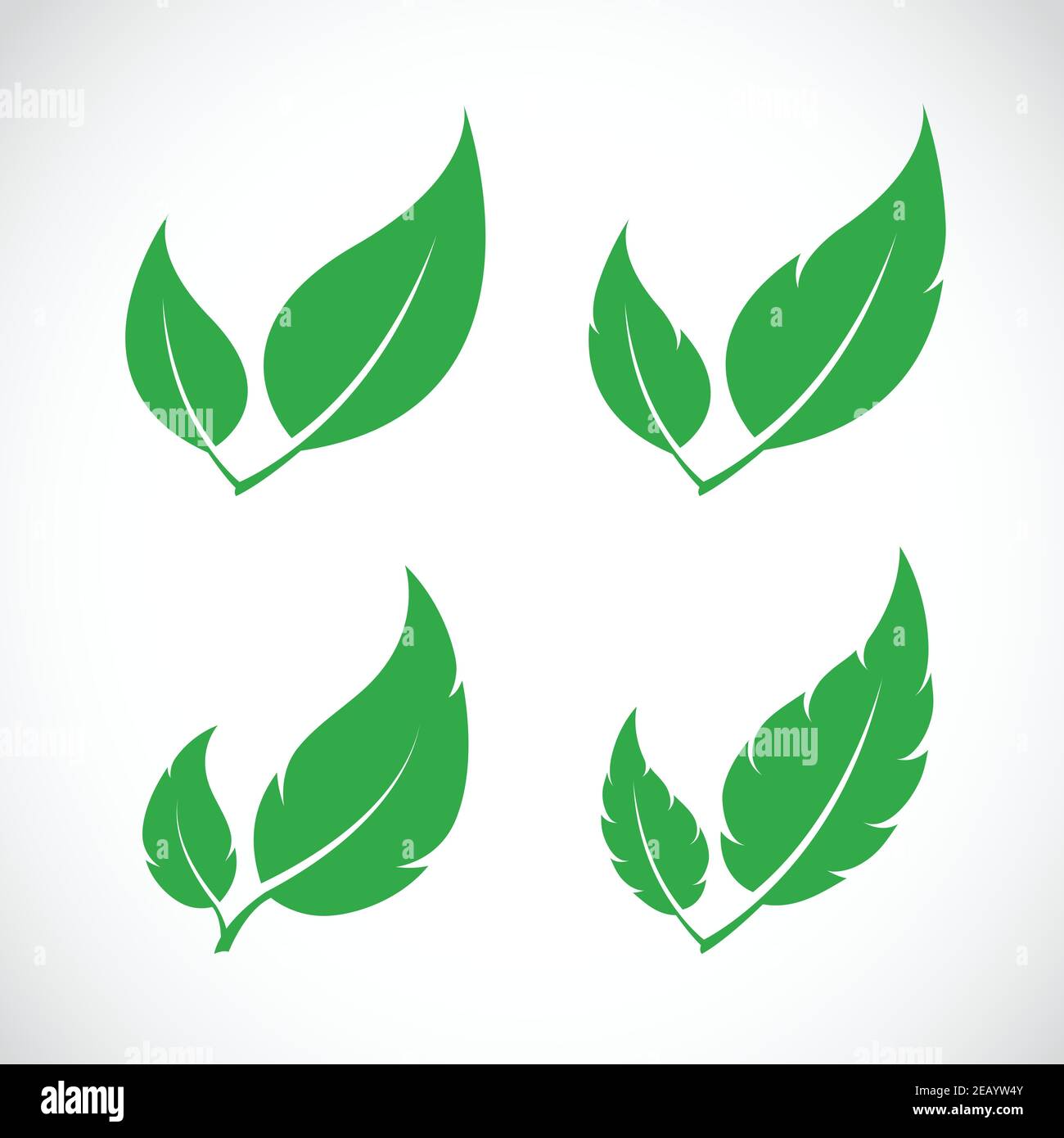 Vector leaves icon set on white background, Easy editable layered ...