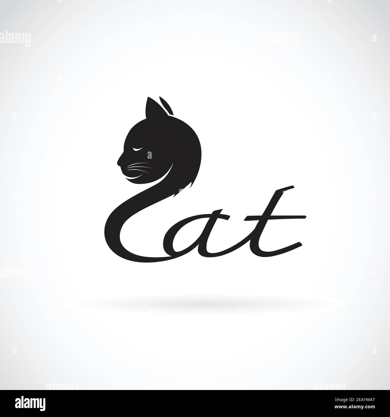 Vector of design cat is text on a white background. Pet. Animal Logo.Easy editable layered ...