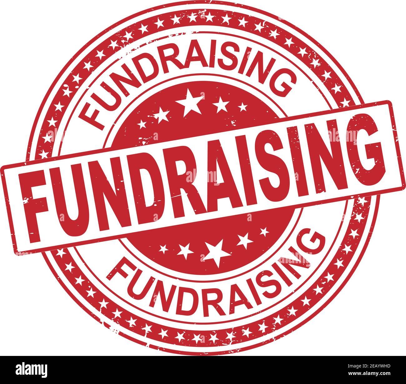 red fundraising round grunge stamp on a white background Stock Vector ...