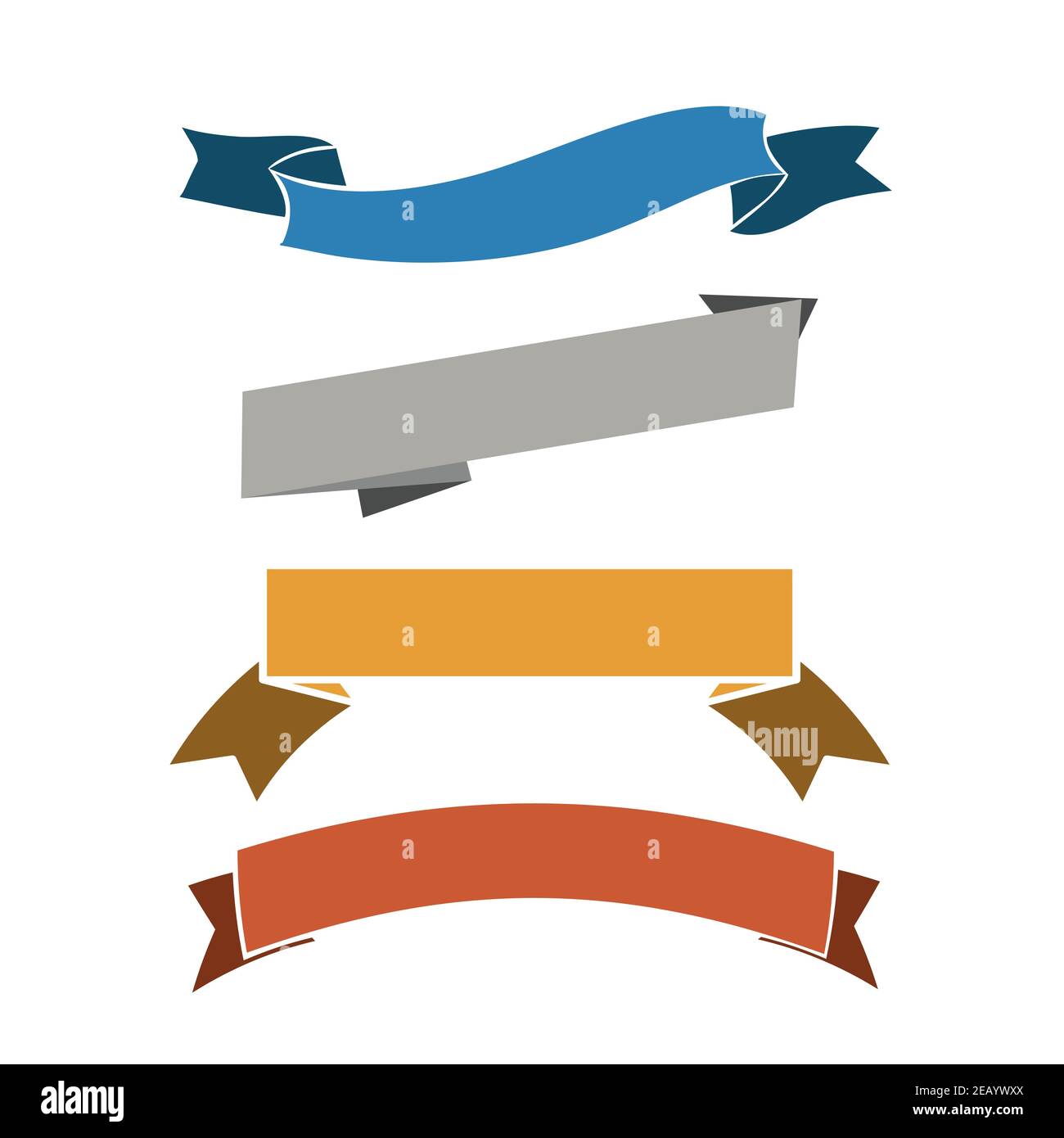 Vintage Style Ribbons Collection set isolated. Vector illustration ...